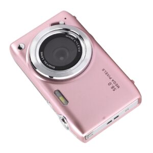 4K Digital Camera, 2.88 Inch IPS Screen, Slim and Lightweight Auto Focus Teen Small Camera, 58MP Auto Exposure for Travel (Pink)