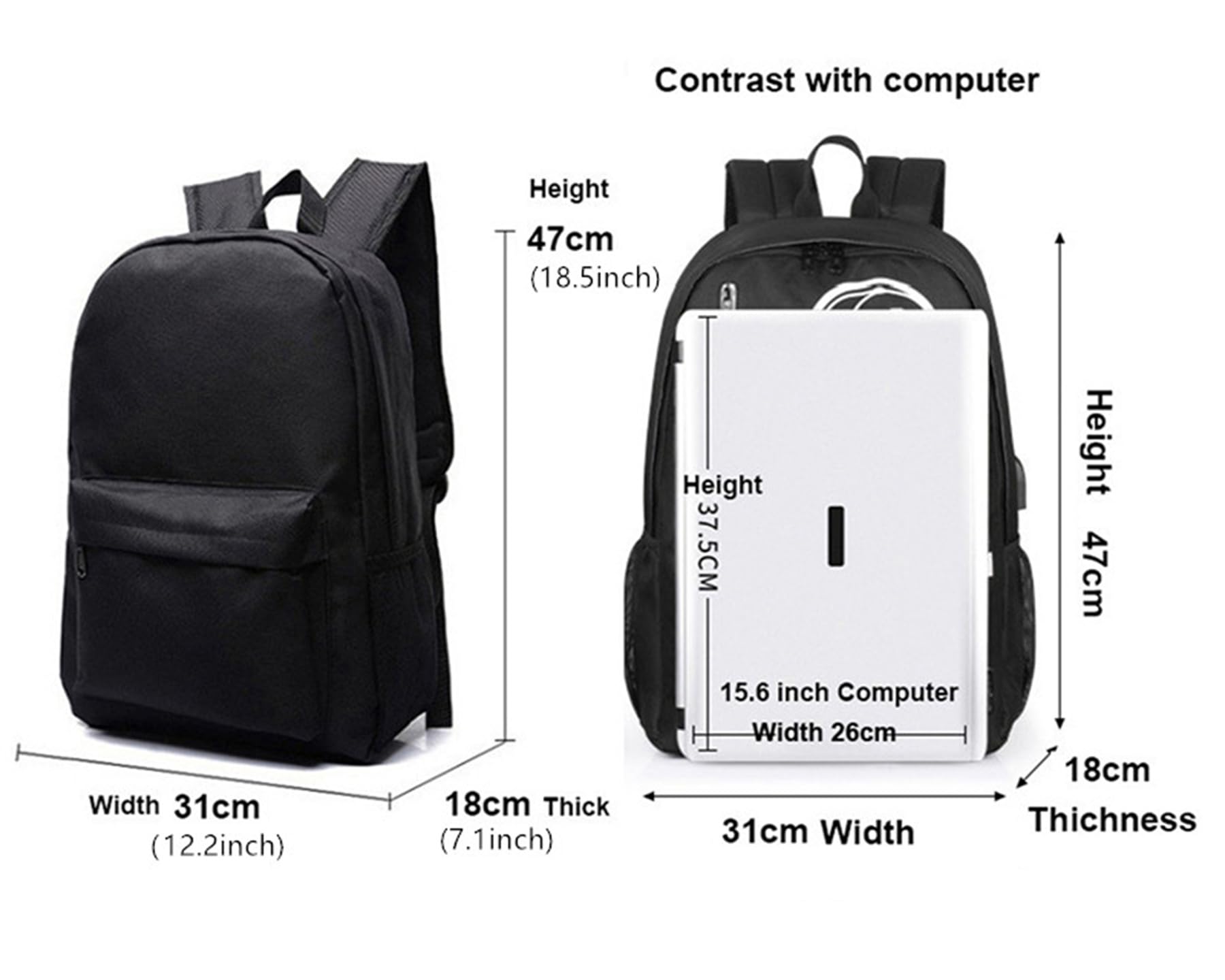 PaPama College Backpack Al Nassr FC Bookbag-Cristiano Ronaldo Wearproof Rucksack-Casual Travel Bag with Padded Straps