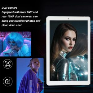 Acogedor 10.1 Inch Tablet for Android 11.0, 2 in 1 Smart Tablet, 5G WiFi 4GB RAM, 64GB ROM, 16MP Dual Camera and Speaker, MT6735 8 Core, HD Touch Display (US Plug)