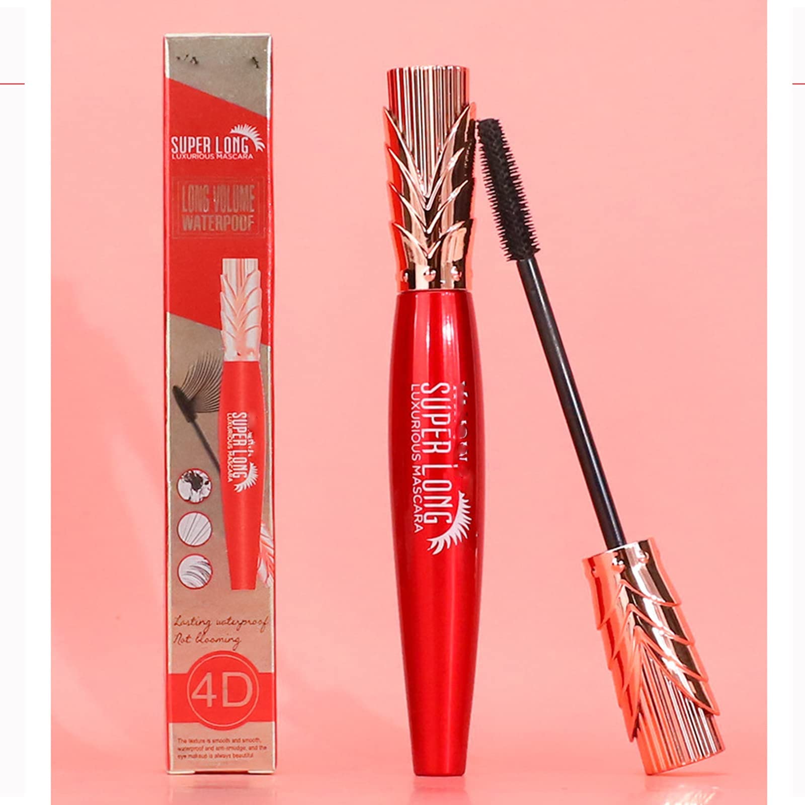 Yanquina Mascara, Yanqina Super Long Mascara, 4D Waterproof And Sweat Proof Mascara-Super Long Luxurious Mascara, 4D Stereo Lengthening Mascara, 4D Long Curling Hold Makeup Mascara