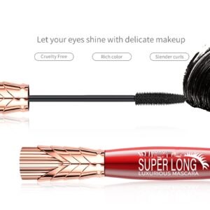 Yanquina Mascara, Yanqina Super Long Mascara, 4D Waterproof And Sweat Proof Mascara-Super Long Luxurious Mascara, 4D Stereo Lengthening Mascara, 4D Long Curling Hold Makeup Mascara