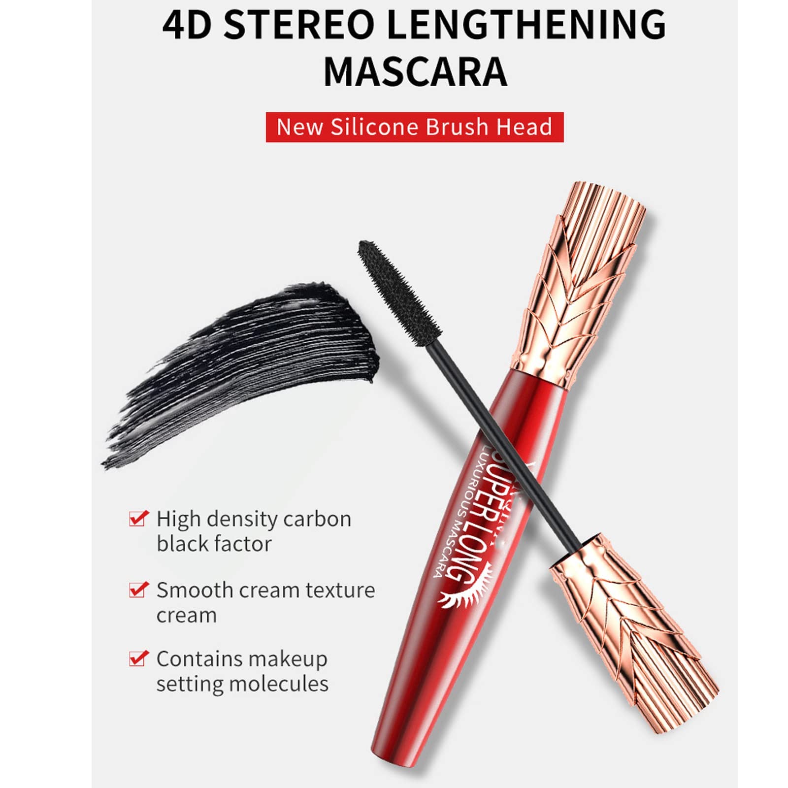 Yanquina Mascara, Yanqina Super Long Mascara, 4D Waterproof And Sweat Proof Mascara-Super Long Luxurious Mascara, 4D Stereo Lengthening Mascara, 4D Long Curling Hold Makeup Mascara