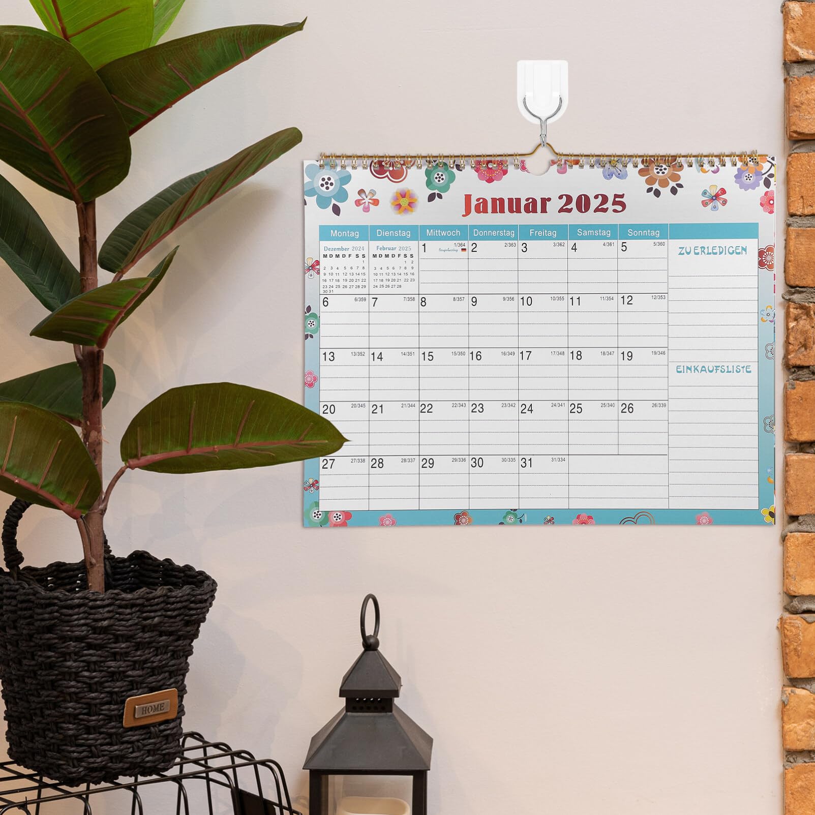 BESTOYARD 2025 Countdown Calendar Home Hanging Calendar Household Daily Use Calendar Sturdy Calendar Family Wall Calendar Wall Calendar Art Paper Dating Original Design Small Wall Calendar