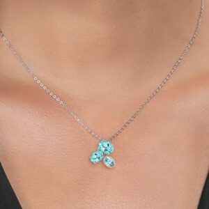 Gem Stone King 925 Silver and 10K Yellow Gold Blue Apatite and Blue Zircon Pendant Necklace For Women (2.67 Cttw, Oval 8X6MM, 7X5MM and 6X4MM, Gemstone, with 18 Inch Chain)