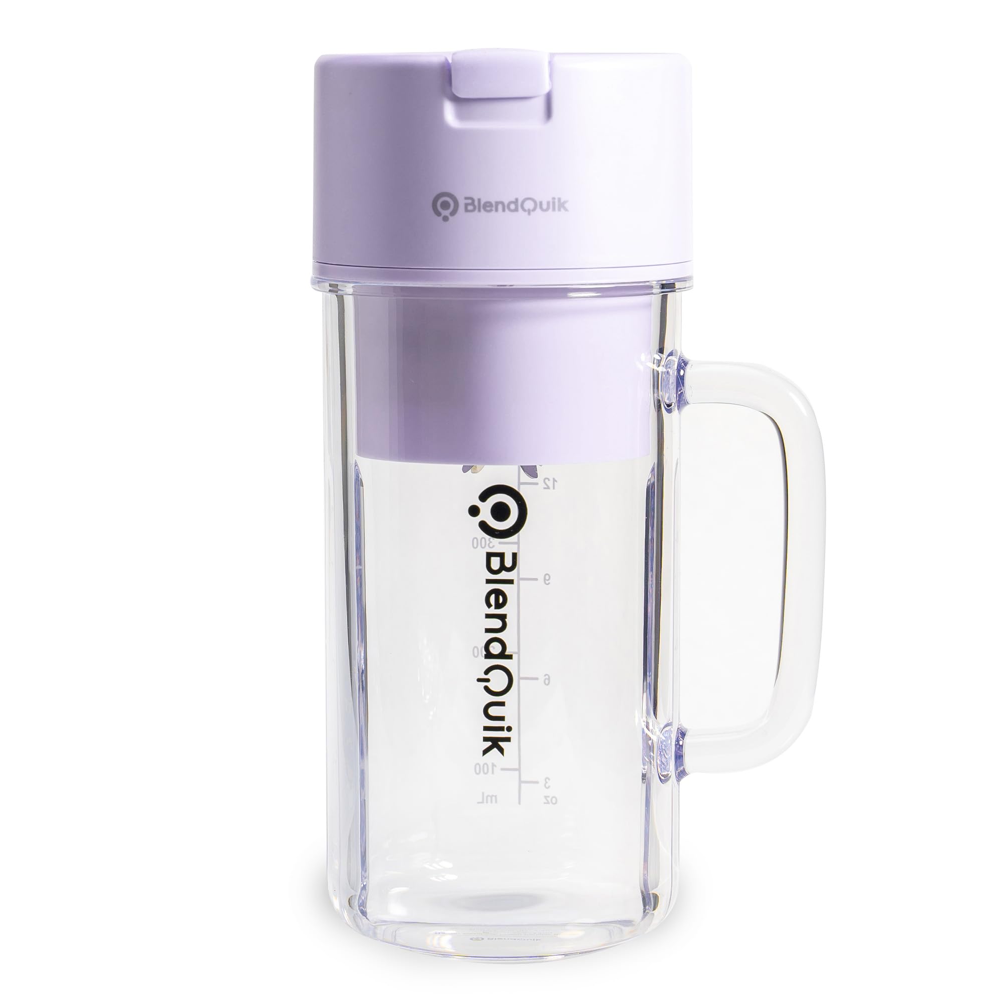 BlendQuik Personal Portable Blender for Smoothies & Shakes, Leakproof & Stylish Design Rechargeable Portable Smoothie Blender On The Go, Mason Jar Blender with 10-Blade Blending System 14oz, Purple