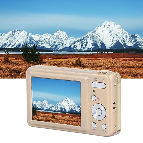 Portable Digital Camera, USB 2.7in Compact Vlogging Camera High Definition for Gift (Gold)