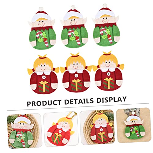 Abaodam 18 Pcs Cute Elf Girl and Fork Set Christmas Utensil Holder Santa Ornament Cutter Fork Cover Christmas Forks Bag Christmas Ornament Christmas Tableware Bag Candy Bag Variety