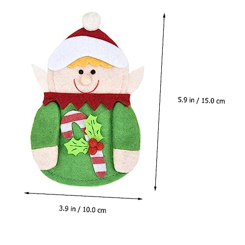 Abaodam 18 Pcs Cute Elf Girl and Fork Set Christmas Utensil Holder Santa Ornament Cutter Fork Cover Christmas Forks Bag Christmas Ornament Christmas Tableware Bag Candy Bag Variety