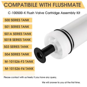 C-100500-K C-100500-Kit Replacement Cartridge Kit Flush Valve Cartridge Assembly Kit for m-101526-f3 503 504 Cartridge, White, 1 Pack