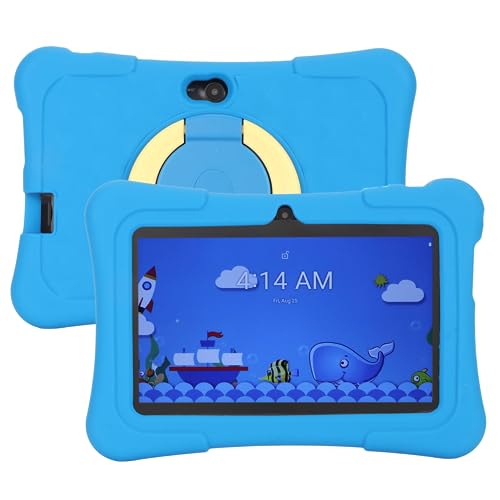 Zyyini 7 Inch Kids Tablet for Android 11, 2GB RAM 32GB ROM, WiFi, Bluetooth, Dual Camera Portable Tablets, Tablets with Tablets Case, for Learning, Entertainment (US Plug)