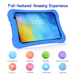 Zyyini 8 Inch Tablet for Android 10, 2GB RAM 32GB ROM Quad Core Processor, 8in HD IPS Touschscreen, 2.0MP 8.0MP Dual Camera, Game, Video, Music, Video Chat (US Plug)