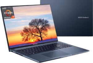 asus 2023 newest vivobook laptop, 16" hd display, amd ryzen 7 5800hs(beat i7-1195g7), 40gb ram, 1tb ssd, amd radeon graphics, wifi 6, chiclet keyboard, usb-a&c, windows 11 home, bundle with jawfoal