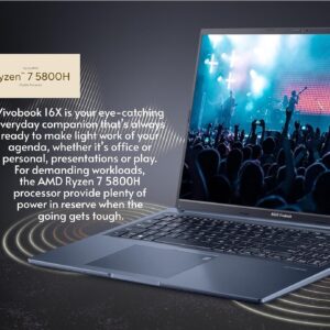 ASUS 2023 Newest Vivobook Laptop, 16" HD Display, AMD Ryzen 7 5800HS(Beat i7-1195G7), 40GB RAM, 1TB SSD, AMD Radeon Graphics, WiFi 6, Chiclet Keyboard, USB-A&C, Windows 11 Home, Bundle with JAWFOAL