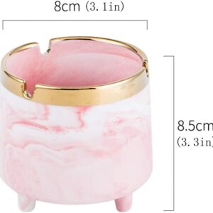 Ashtray 1 Pack Pink Marble Ceramic Ashtray Home Easy Clean Decorative Ash Holder Cigarette Ashtray Indoor Outdoor Patio Cigarette Ashtray Ash Tray