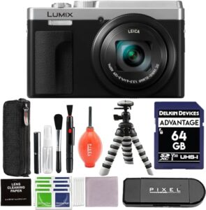 panasonic lumix dc-zs80 digital camera (silver) with advanced accessories and travel bundle | dc-zs80dk | panasonic lumix zs80