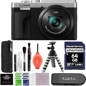 Panasonic Lumix DC-ZS80 Digital Camera (Silver) with Advanced Accessories and Travel Bundle | DC-ZS80DK | panasonic lumix zs80