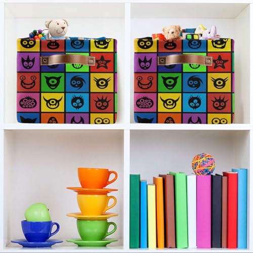 Funny Monsters Storage Basket Bins Foldable Laundry Hamper Toy Storage Bins Box Organizer for Office Bedroom Clothes Bedroom Living Room,1 pcs