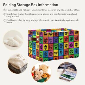 Funny Monsters Storage Basket Bins Foldable Laundry Hamper Toy Storage Bins Box Organizer for Office Bedroom Clothes Bedroom Living Room,1 pcs