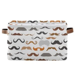 emelivor mustache beard face storage basket bins foldable toy baskets organization with handles laundry hamper for office bedroom clothes bedroom living room,1 pcs