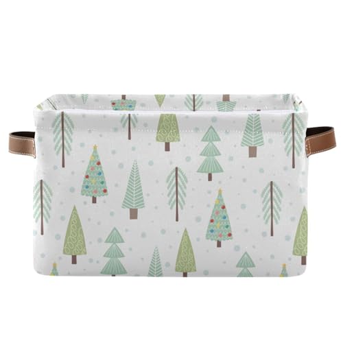 Cute Christmas Trees Storage Basket Bins Foldable Laundry Hamper Toy Storage Bins Box Organizer for Pet Books Clothes Makeup Nursery Closet Office,1 pcs