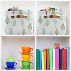 Cute Christmas Trees Storage Basket Bins Foldable Laundry Hamper Toy Storage Bins Box Organizer for Pet Books Clothes Makeup Nursery Closet Office,1 pcs