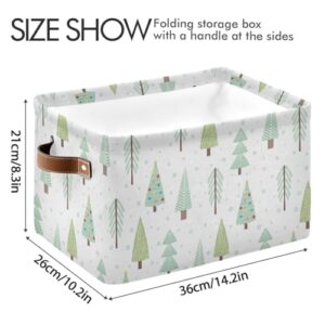 Cute Christmas Trees Storage Basket Bins Foldable Laundry Hamper Toy Storage Bins Box Organizer for Pet Books Clothes Makeup Nursery Closet Office,1 pcs