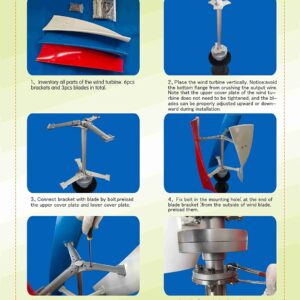 HUIZHITENGDA 3000W 12V 24V 48V 300RPM Vertical Wind Turbine Maglev Wind Generator with Controller, Home Wind Power Turbine Generator,12v