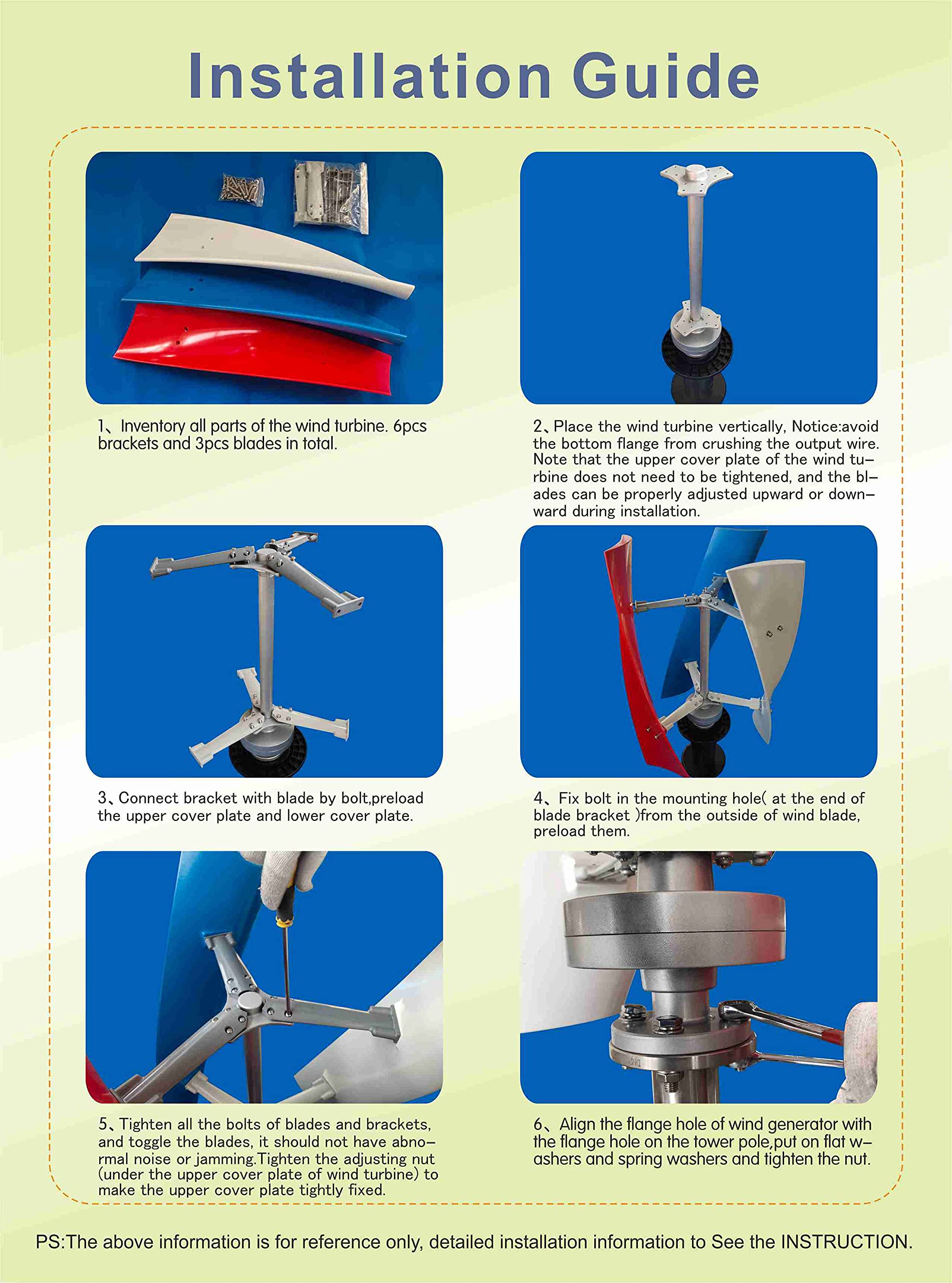 HUIZHITENGDA 3000W 12V 24V 48V 300RPM Vertical Wind Turbine Maglev Wind Generator with Controller, Home Wind Power Turbine Generator,12v