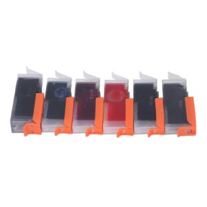 Fafeicy Ink Cartridge, Sublimation Ink Cartridge, Printing Cartridge, Ink Cartridge Printing Accessory Part for PIXMA MG5740 MG6840 MG7740, Ink & Toner (BK BK C M Y GY 6 Colors)