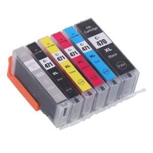 Fafeicy Ink Cartridge, Sublimation Ink Cartridge, Printing Cartridge, Ink Cartridge Printing Accessory Part for PIXMA MG5740 MG6840 MG7740, Ink & Toner (BK BK C M Y GY 6 Colors)