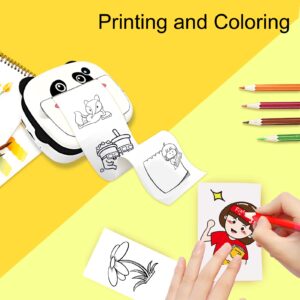 ADBEN Portable Children Instant Thermal Print Camera 2.4 Inch Screen 1080P Digital Camera Photo Selfie 1080P FHD Video Thermal Inkless Printing 3 Rolls White Print Paper Learning Toy Birthday Gift for