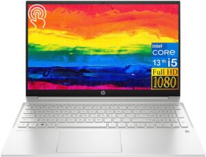 hp 2023 newest pavilion laptop, 15.6" fhd ips touchscreen, 13th gen intel core i5-1335u (10 core), 64gb ram, 2tb ssd, intel iris xe graphic, backlit keyboard, wifi6, hd webcam, hdmi, windows 11 home