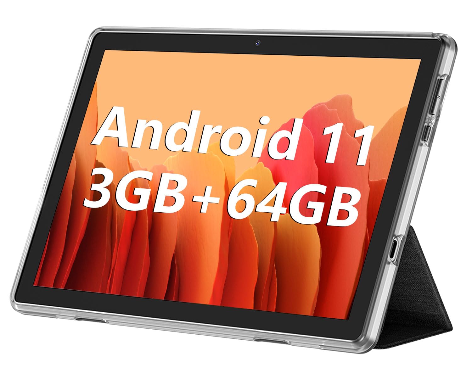 Android 11 Tablet 10inch Phablet with case, Large Storage 64GB Tablets Dual Stereo Speakers 512GB Expand, Octa-core Processor 3GB RAM 6000mAh Big Battery 10.1'' IPS HD Screen Google Tableta Tab