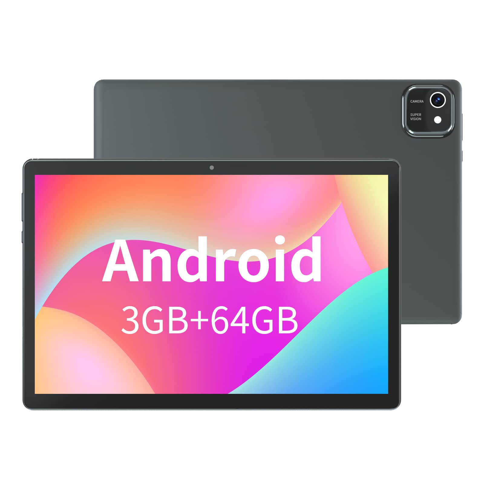 Android 11 Tablet 10inch Phablet with case, Large Storage 64GB Tablets Dual Stereo Speakers 512GB Expand, Octa-core Processor 3GB RAM 6000mAh Big Battery 10.1'' IPS HD Screen Google Tableta Tab