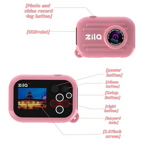 HD Kids Digital Camera,8 MP Photo and 1080P Video, 4X Zoom Waterproof and Dustproof Children's Digital Camera for Daily Use, Toys for Boys and Girls Over 3 Years Old.