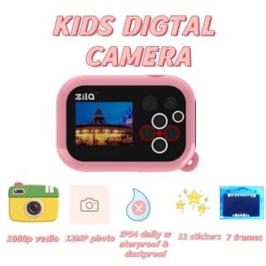 HD Kids Digital Camera,8 MP Photo and 1080P Video, 4X Zoom Waterproof and Dustproof Children's Digital Camera for Daily Use, Toys for Boys and Girls Over 3 Years Old.