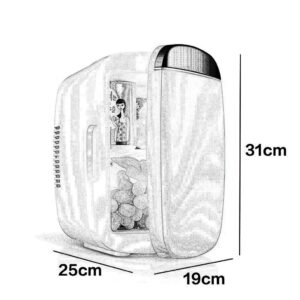 ROLTIN Mini Fridge Mini Fridge Cooler & Warmer 6L Capacity, Compact, Portable And Quiet For Car Home Office Dorm Skincare Cosmetics(Color:White) (Pink)