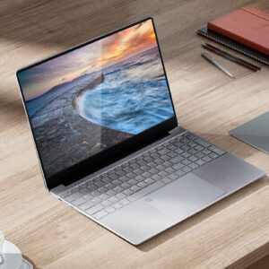 15.6in laptop 8g ram 128gb ssd quad core ips hd screen 1920x1080 wifi backlit keyboard lightweight silver laptops for win 11, 6000mah (us plug)