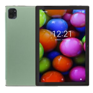 10.1in Tablet for Android11,Green,2.4G 5G WiFi 8GB RAM 256GB ROM 1960x1080IPS 8MP 20MP Camera 8 Cores CPU 6000mAh Rechargeable Tablet for Kid & Adults. (US Plug 100V to 240V)