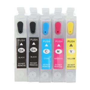 ftvogue ink cartridge replacement, 5pcs pp 4 colors ink cartridge standard color ink cartridges replacement cartridge combo pack color, inkjet printer ink