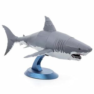 Fascinations Metal Earth Great White Shark 3D Metal Model Kit Bundle with Tweezers