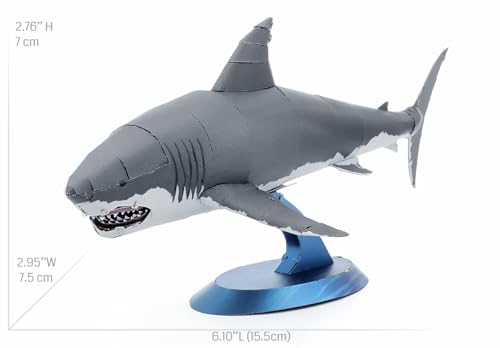 Fascinations Metal Earth Great White Shark 3D Metal Model Kit Bundle with Tweezers