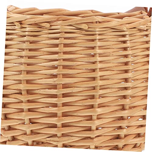 Abaodam 5pcs Wicker Hand Basket Small Picnic Basket Small Fall Basket Food Serving Basket Cake Display Baskets Woven Snacks Bowl Tiny Food Baskets Biscuit Gift Basket Leather Child