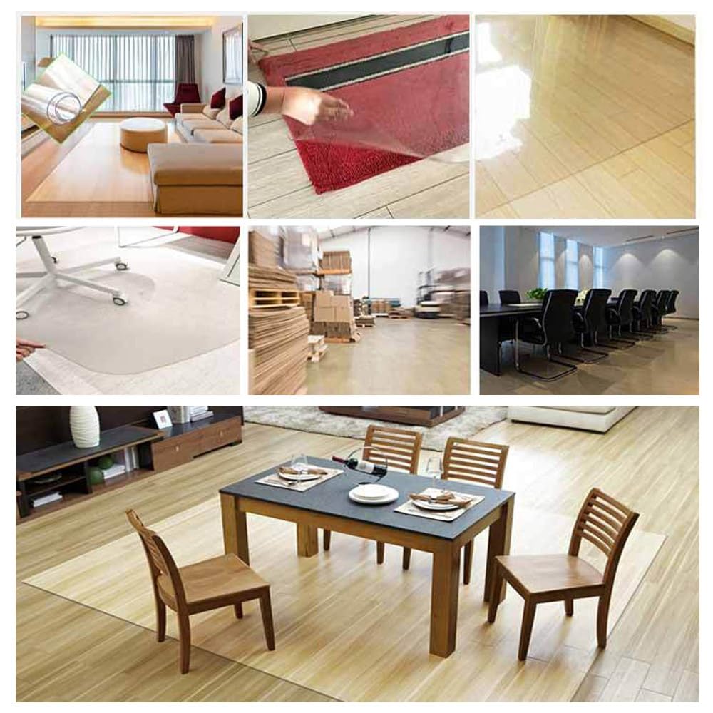 PVC Carpet Protector Chair Mats Office Chair Mat Carpet Floor Protector Mats Transparent 0.04" Thick Anti Slip Floor Cover Table Protector for Home Office Desk Hallway 36X48 48X59 71X87 (Size : 12