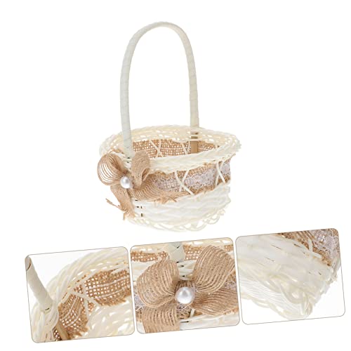 Alipis 3 Sets mini basket handmade wicker basket mini craft baskets gift baskets for kids candy egg storage baskets wedding decorations Mini House Adornment rope small item Toy bride