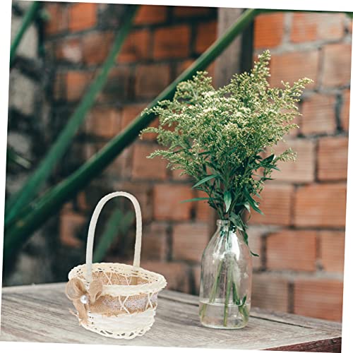 Alipis 3 Sets mini basket handmade wicker basket mini craft baskets gift baskets for kids candy egg storage baskets wedding decorations Mini House Adornment rope small item Toy bride