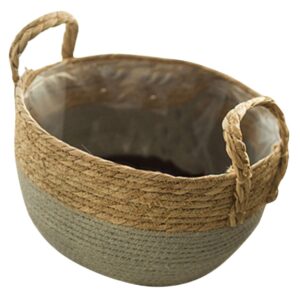 toyandona 2pcs straw storage basket woven plant pot blanket basket rattan planter planter seagrass plant basket round key bowl straw plant basket baskets snack child storage rack