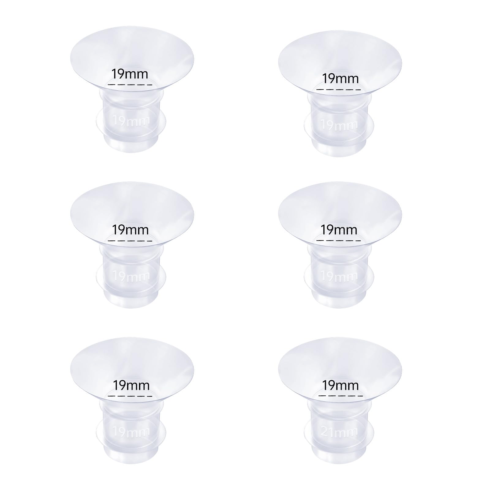 Aulecoo 6pcs Flange Insert 19mm,Compatible with Momcozy S12/S12pro/S9/S9pro/TSRETE/Spectra/Medela 24mm Breast Pump Shields/Flanges,Reduce 24mm Nipple Tunnel Down to 19mm