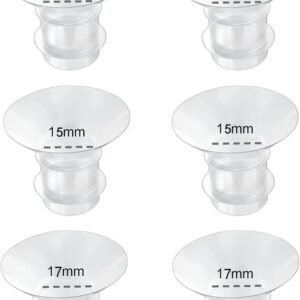 Flange Inserts for Breast Pump 6PCS, 13/15/17mm Flange Inserts Compatible with Spectra/Medela/Momcozy S12 Pro/S9 Pro/S12/S9 Wearable Breast Pump Shields/Flanges, Reduce to Correct Size