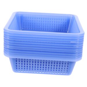 stobaza 12pcs desk storage baskets paper organizer basket plastic bins with handles plastic basket bin woven hamper kids plastic pallet office drawer shelf child toy basket desktop